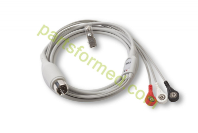 8000-0025-02 ZOLL Replacement 3-Lead ECG Patient Cable for ...